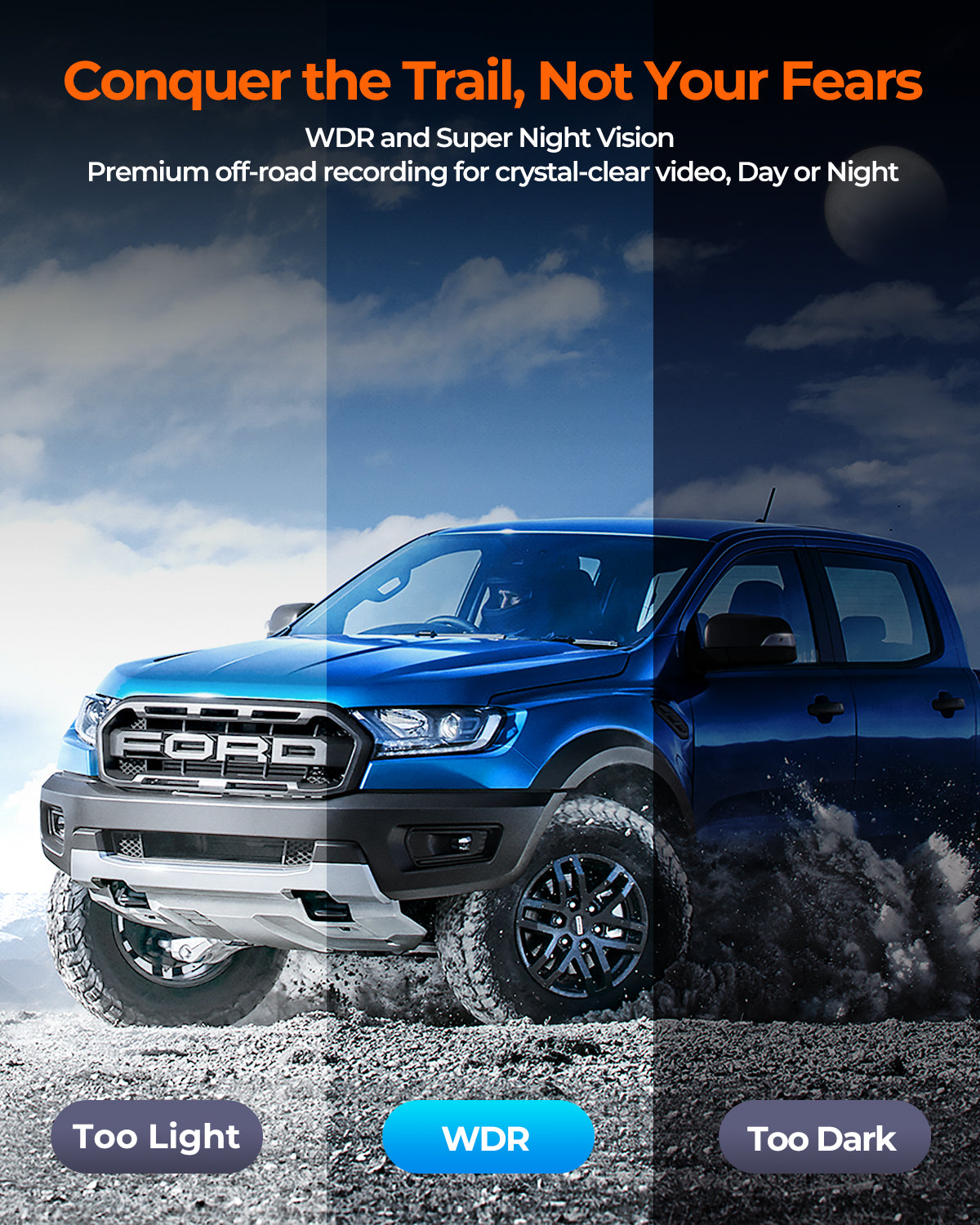 The Legend 3ch Waterproof Rear View Mirror Dash Cam with 1080P 60fps ...