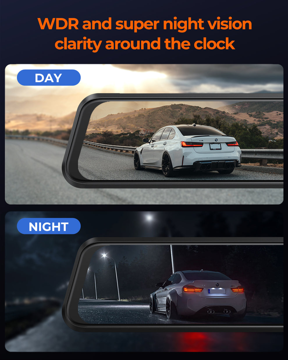 M4 Quad Mirror Dash Cam with 1080P Front+Rear+Left/Right Side Cameras ...